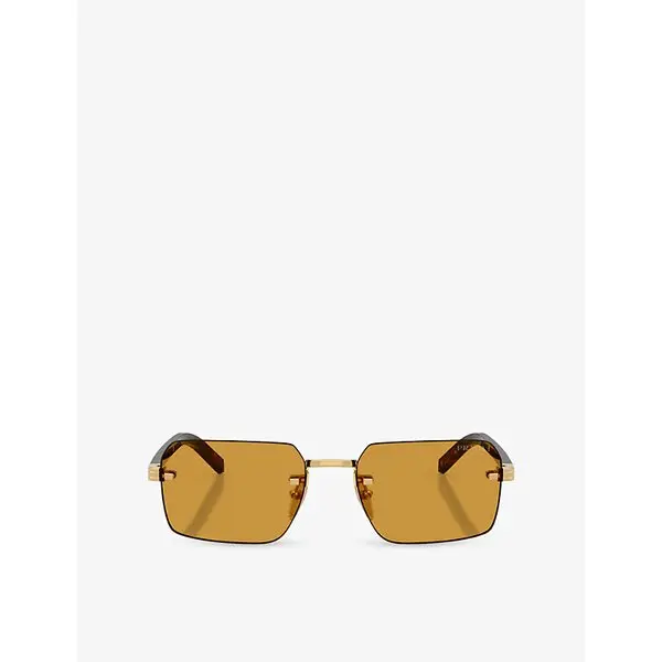 Prada Pr D55s Square-frame Metal Sunglasses
