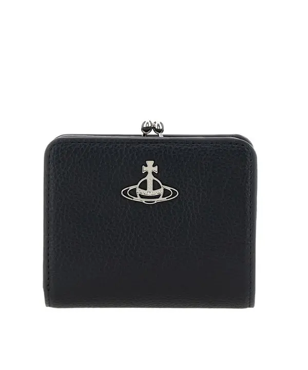 VIVIENNE WESTWOOD Logo Plaque Bi-fold Wallet - Black
