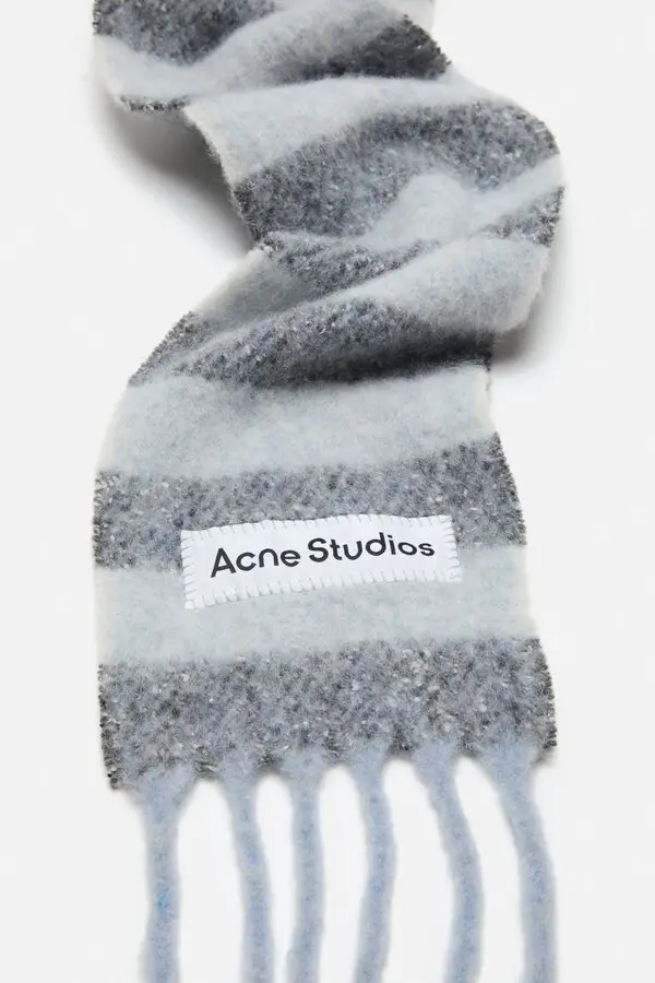 Acne Studios Stripe-pattern Fringed Scarf