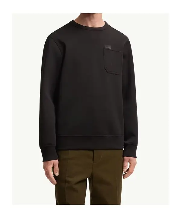 Moncler Leather Logo Tag Cotton Blend Sweatshirt