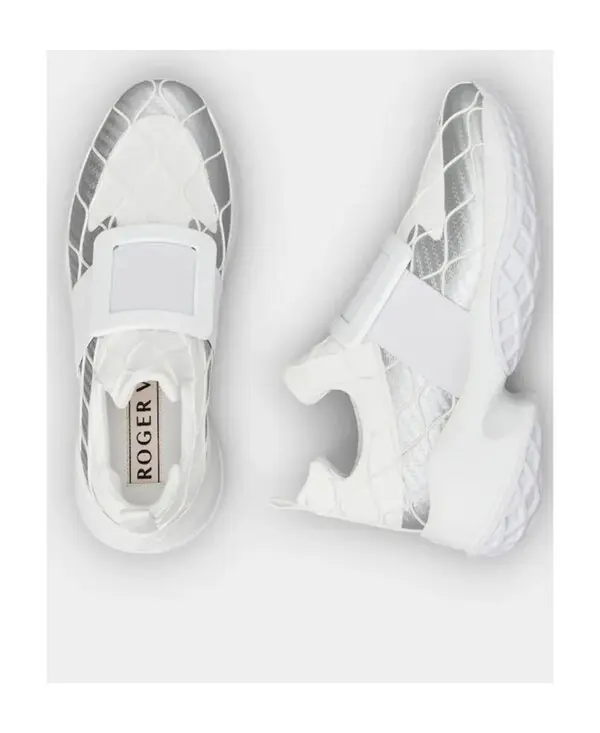 ROGER VIVIER Viv' Run Technical Lacquered Buckle Sneakers In Technical Fabric