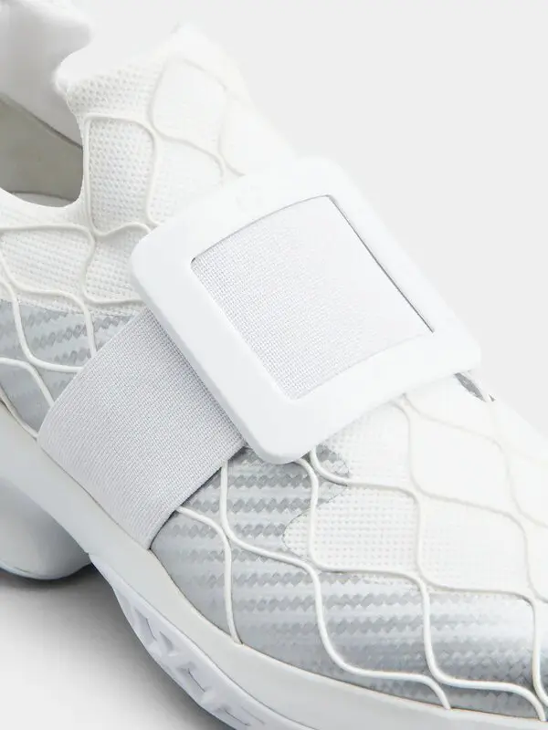 ROGER VIVIER Viv' Run Technical Lacquered Buckle Sneakers In Technical Fabric