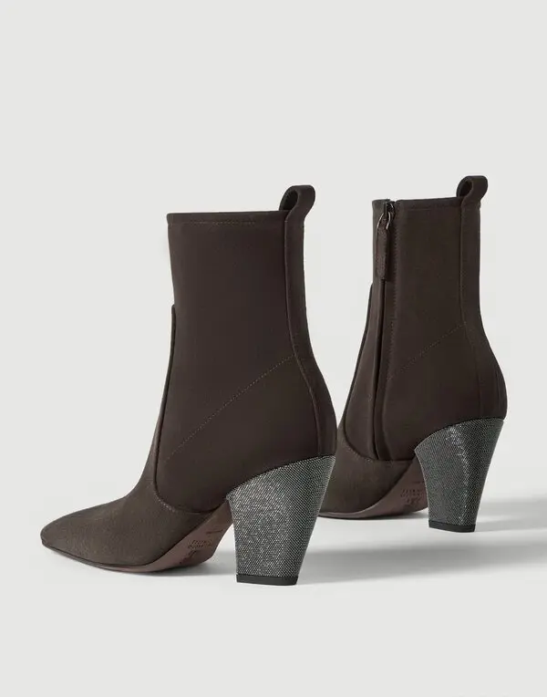 Brunello Cucinelli Suede Ankle Boots With Precious Heel