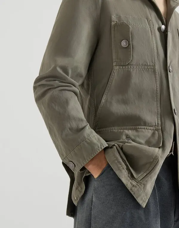 Brunello Cucinelli Cotton And Linen Canvas Outerwear Jacket