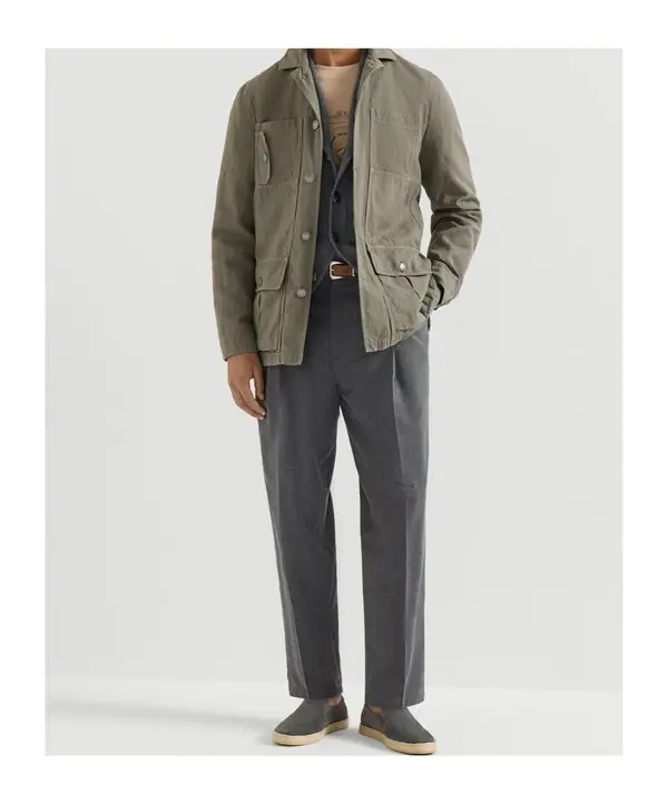 Brunello Cucinelli Cotton And Linen Canvas Outerwear Jacket