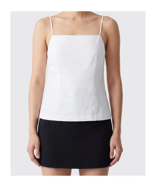 SEMICOUTURE Semi Couture Cut-out Button Linen Top