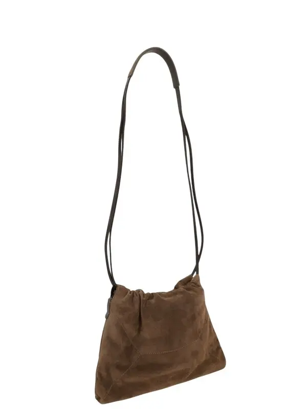Brunello Cucinelli Suede Drawstring Shoulder Bag