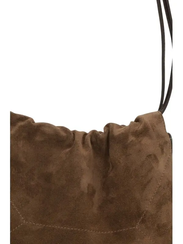 Brunello Cucinelli Suede Drawstring Shoulder Bag