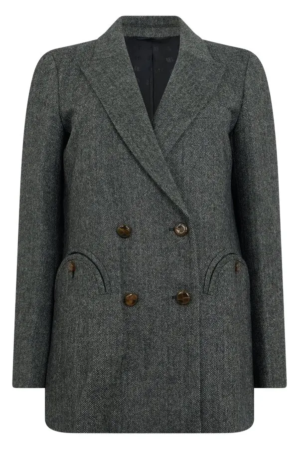 BLAZÉ MILANO Double-breasted Virgin Wool Blend Blazer