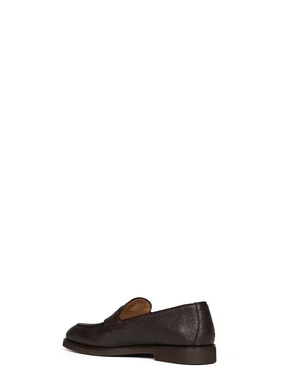 Brunello Cucinelli Grained-leather Penny Loafers