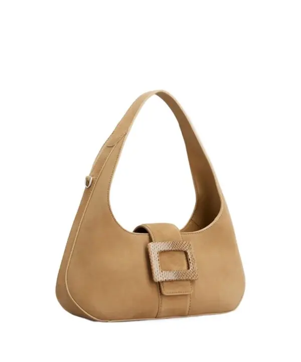 ROGER VIVIER Belle Vivier Mini Hobo Bag In Suede