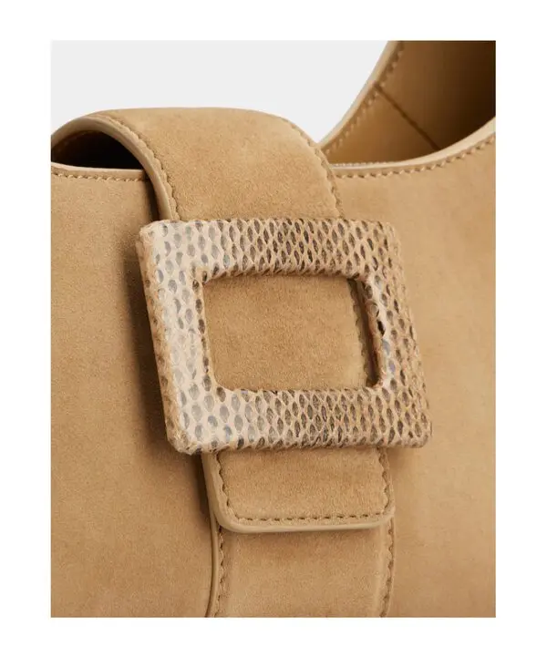 ROGER VIVIER Belle Vivier Mini Hobo Bag In Suede