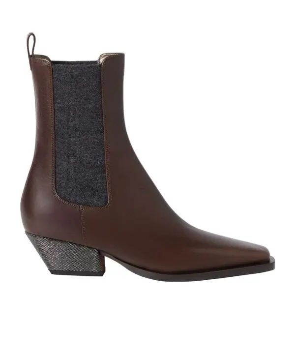 Brunello Cucinelli Chunky Heeled Ankle Boots