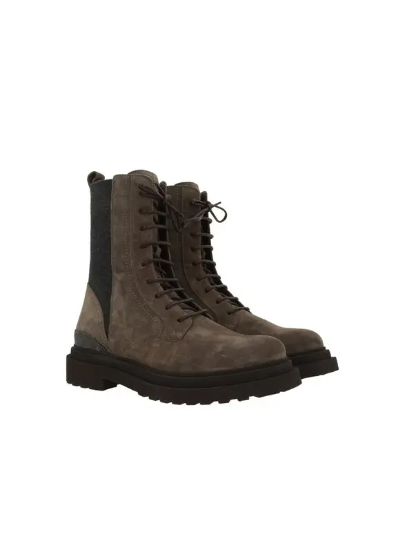 Brunello Cucinelli Lace-up Monili-trim Boots