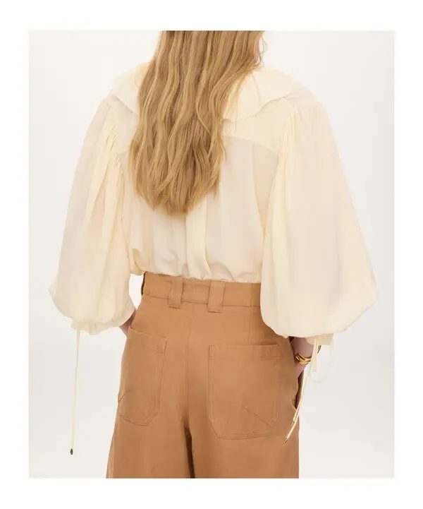 Chloé Ruffled V-neck High-low Top
