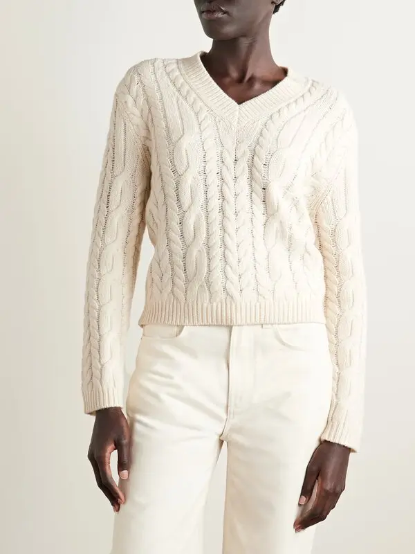 Theory Cable-knit Wool And Cashmere-blend Sweater