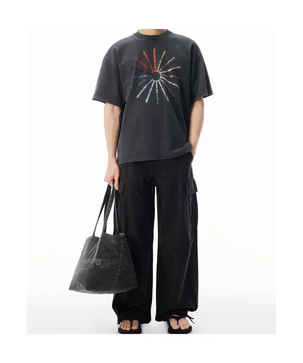 Alexander Wang Crystal Pinwheel Short Sleeve Tee