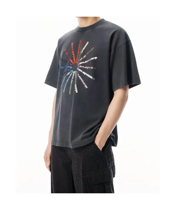 Alexander Wang Crystal Pinwheel Short Sleeve Tee