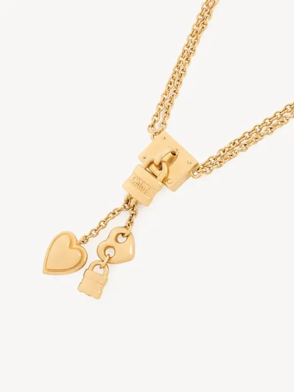 Chloé Lock Pendant Necklace - Yellow
