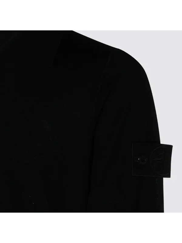 Stone Island Long-sleeved Knit Polo Shirt