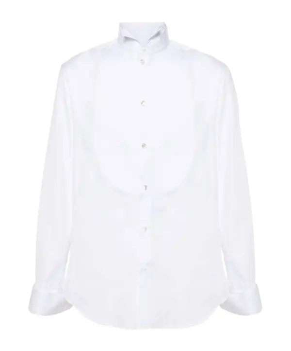 Giorgio Armani Plastron-embellished Tuxedo Shirt - White