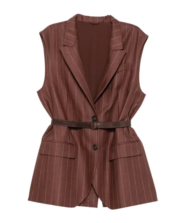 Brunello Cucinelli Pinstripe-pattern Sleeveless Vest
