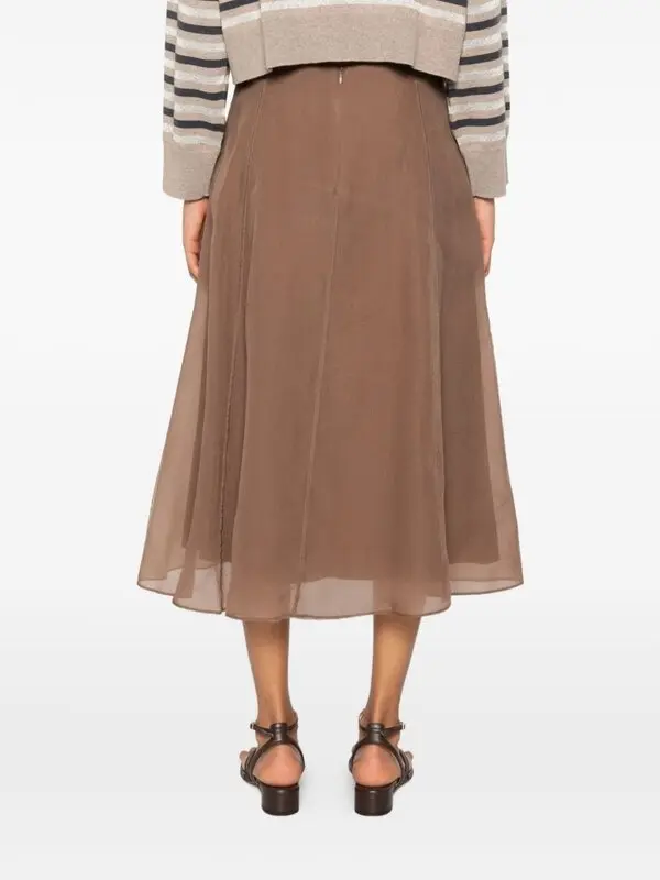 Brunello Cucinelli Sheer Panelled Skirt