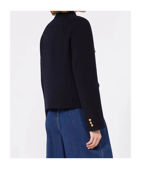 Max Mara Fitted Jacket With Metal Buttons - Navy Blue