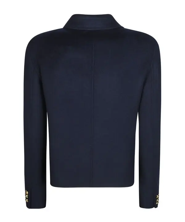 Max Mara Fitted Jacket With Metal Buttons - Navy Blue