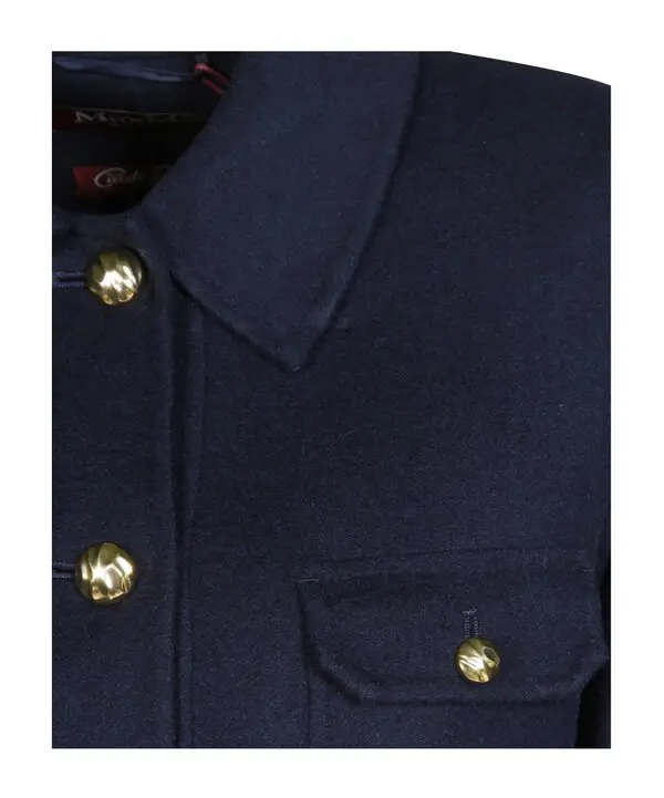 Max Mara Fitted Jacket With Metal Buttons - Navy Blue