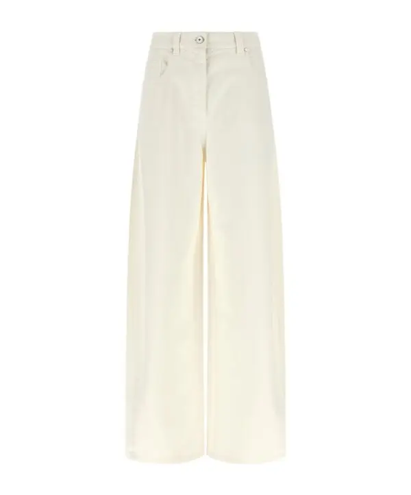 Brunello Cucinelli Wide Barrel Jeans - White