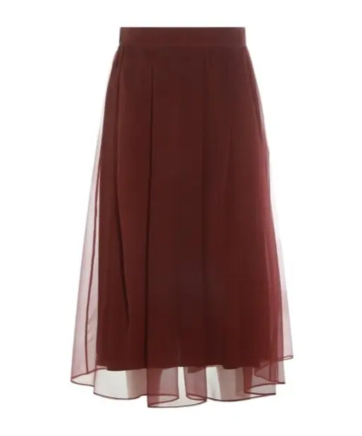 Brunello Cucinelli Flared Midi Skirt - Brown