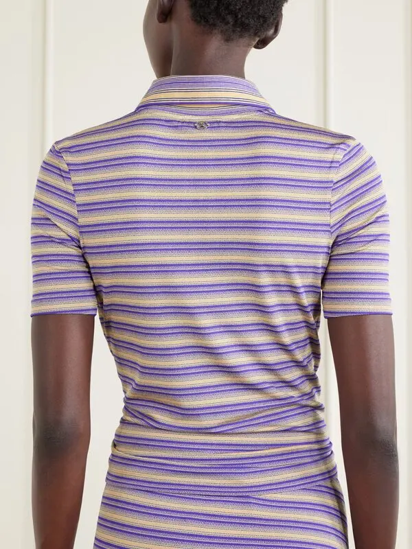 Rabanne Striped Woven Polo Shirt