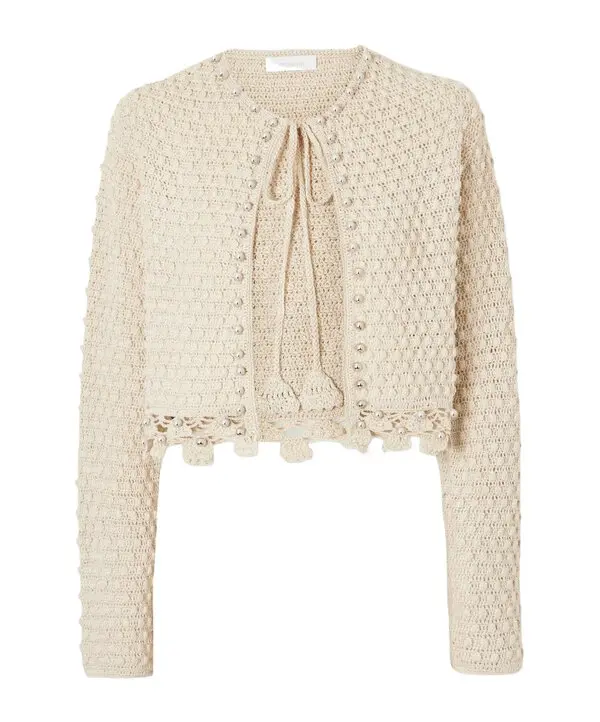 Rabanne Crochet-knit Long-sleeved Cardigan
