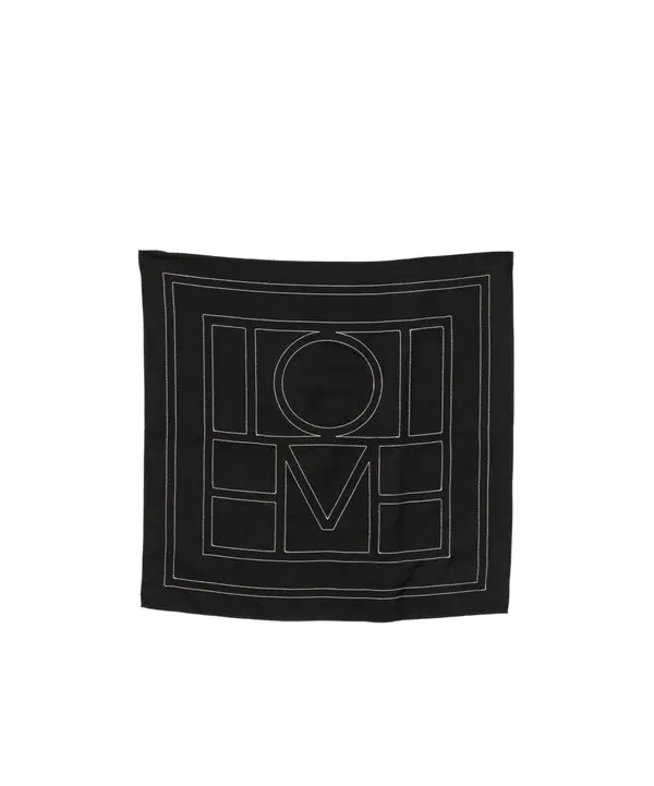 TOTEME Embroidered Silk Scarf - Black