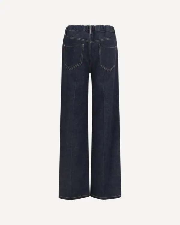Brunello Cucinelli Contrast Stitch Wide-leg Jeans - Black