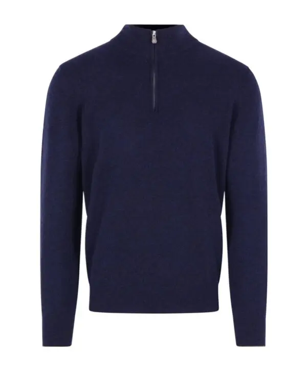 Brunello Cucinelli Half-zip Cashmere Sweater - Black