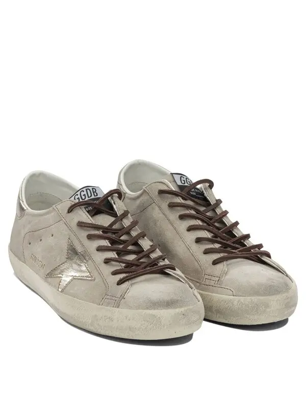 GOLDEN GOOSE Super Star Distressed Low-top Sneakers - Nude
