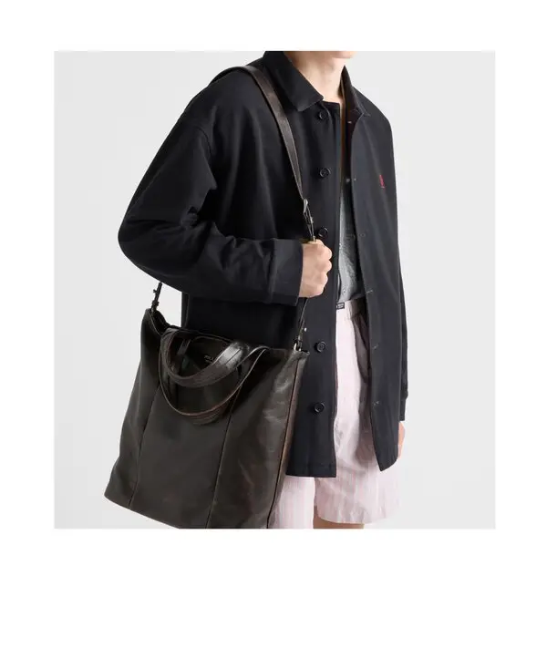 Prada Distressed Nappa Leather Tote Bag
