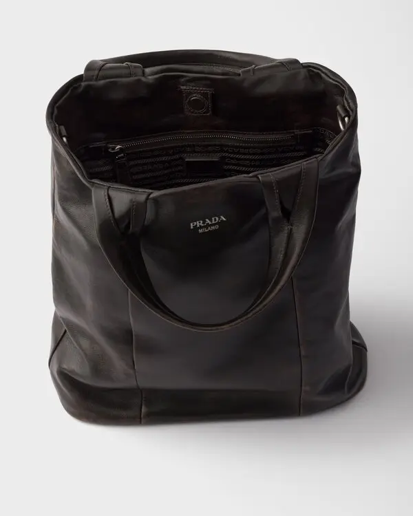 Prada Distressed Nappa Leather Tote Bag