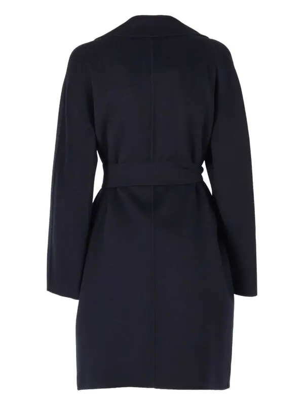 Max Mara Belted Lapel Coat - Navy Blue