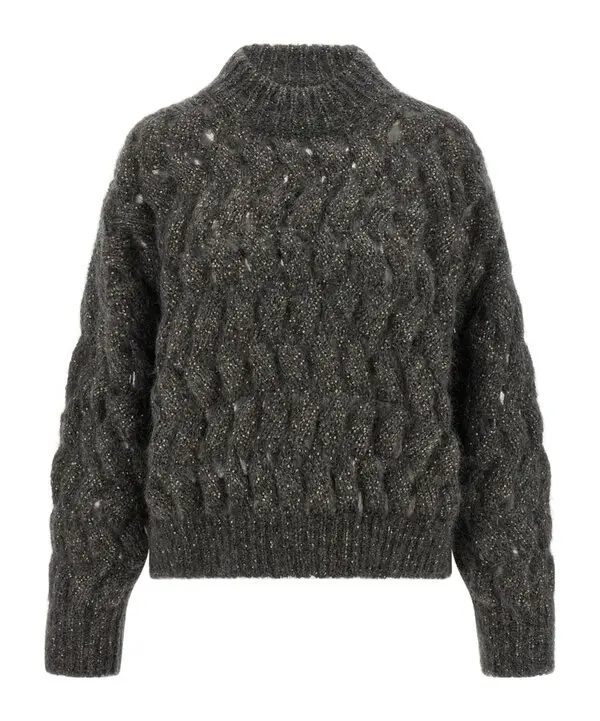 Brunello Cucinelli Dazzling Waves' Sweater - Black