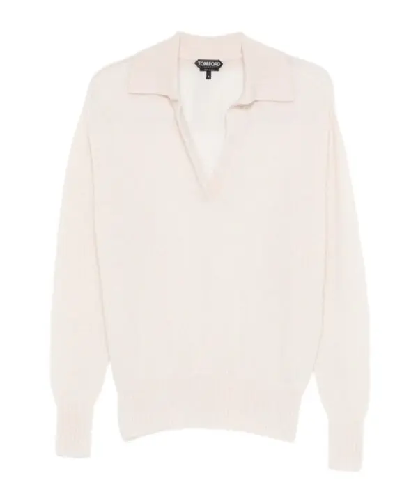TOM FORD Open Polo Top - Pink Beige
