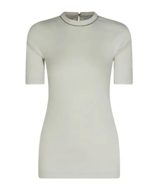 Brunello Cucinelli Crewneck Short-sleeved Top - White