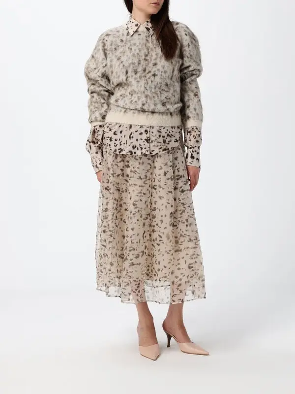 Brunello Cucinelli Graphic Print Crew Neck Long Sleeve Jumper