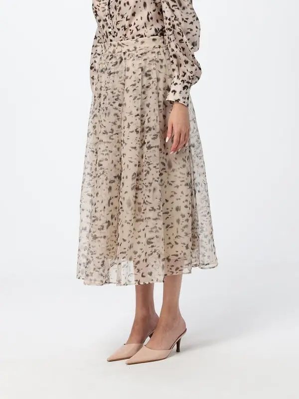 Brunello Cucinelli Flared Midi Skirt - Brown