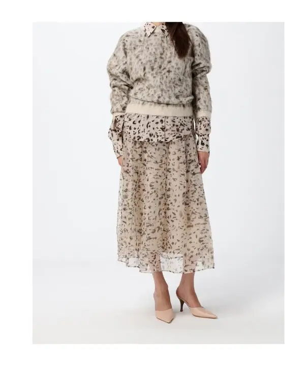 Brunello Cucinelli Flared Midi Skirt - Brown