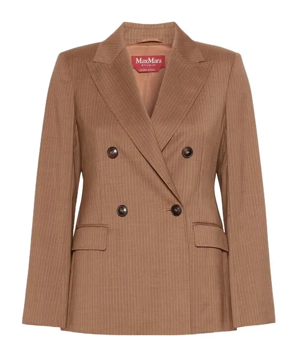 Max Mara Lapel Long-sleeved Suit Jacket - Brown