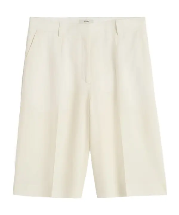 TOTEME Wide Tailored Shorts Ecru - Off White