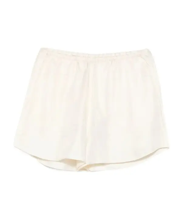 TOTEME Monogram-embroidered Silk Shorts